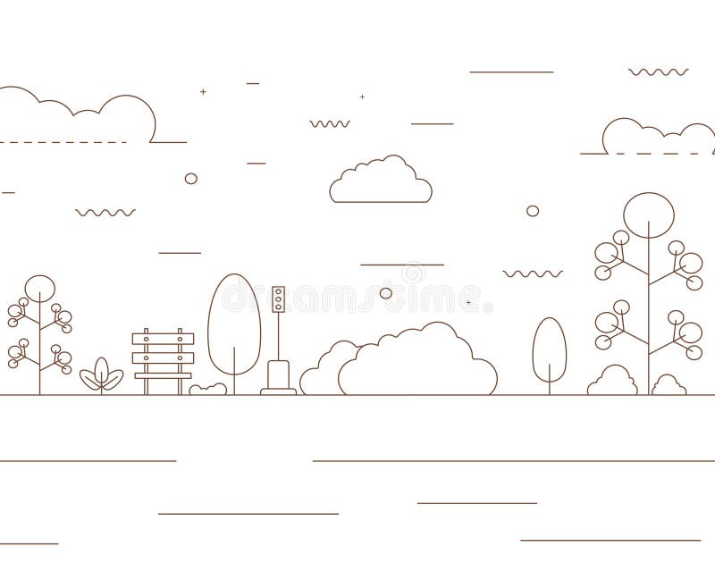 Horizontal Pattern without Connection Empty City Beauty Park Vector ...