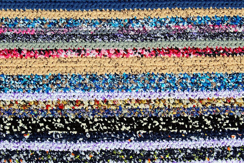 Horizontal Pattern of Different Colors Knitted Rug Stock Image - Image ...