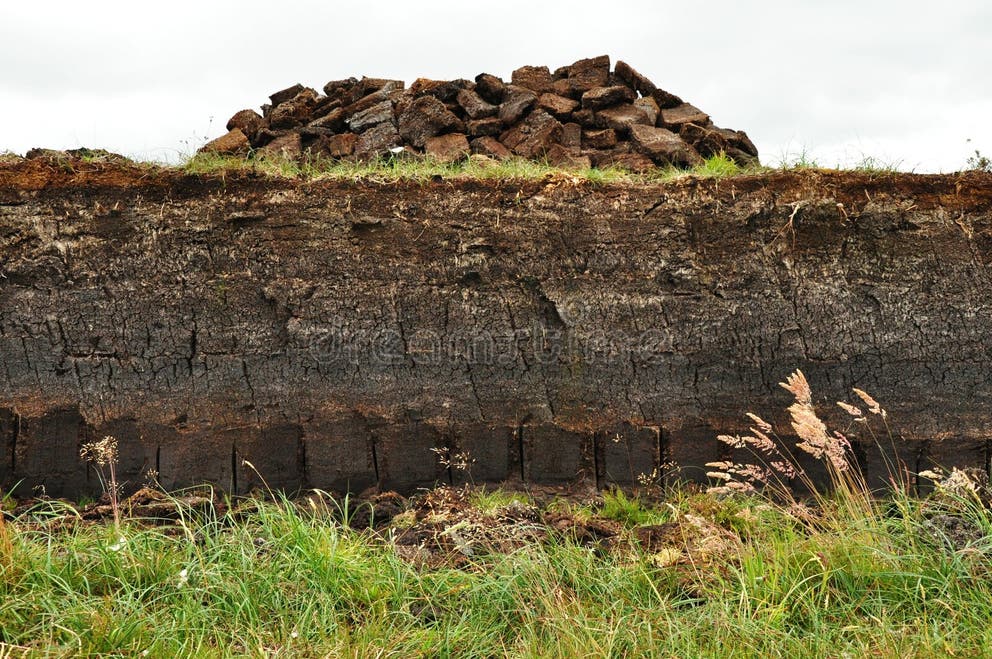 Horizontal Peat Digging on Harris, Scotland Stock Photo - Image of soil ...