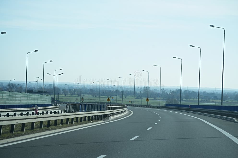 Horizontal Photo of a High-speed Freeway Bending Stock Photo - Image of ...