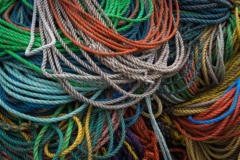 A Pile Of Old Ropes On A Jetty In The Tropics Stock Image - Image of ...