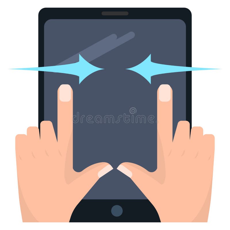 Horizontal Pinch Touch Screen Gesture on Tablet Vector Stock Vector ...