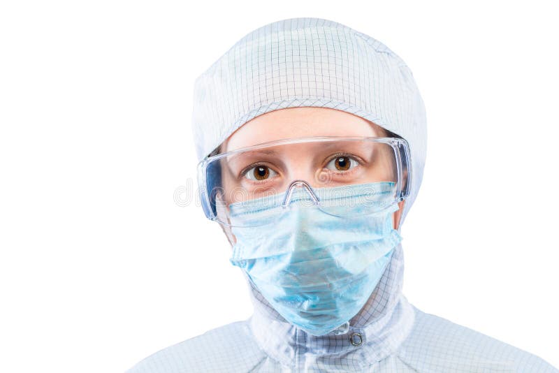Horizontal Portrait of a Biochemist in a Protective Suit Stock Image ...