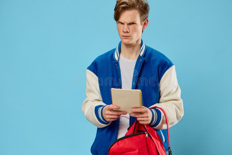 Horizontal Portrait of a Funny Guy with a Crazy Face Holding an Empty ...