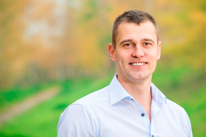 Horizontal Portrait of a Handsome Male Stock Image - Image of leisure ...