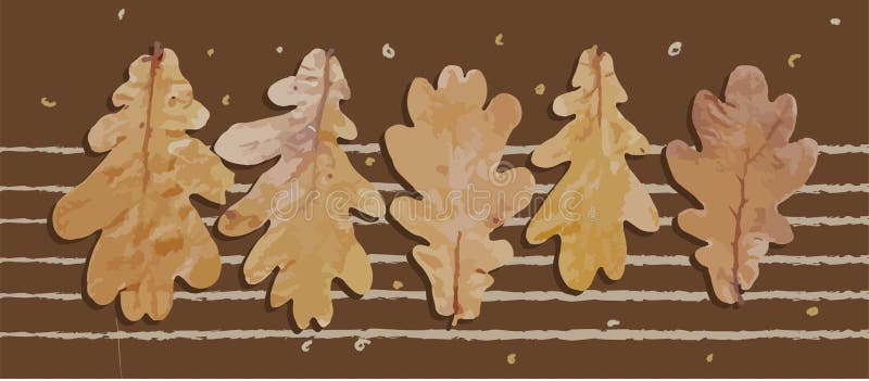 Horizontal Poster With Autumn Leaves. Realistic Vector Illustration ...