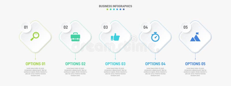 Horizontal Progress Bar Featuring 5 Arrow-shaped Elements, Symbolizing ...