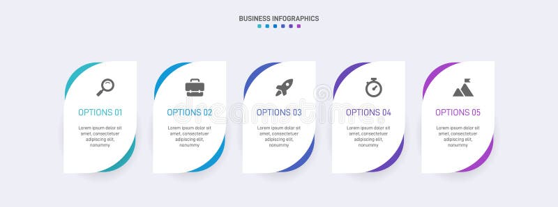 Horizontal Progress Bar Featuring 5 Arrow-shaped Elements, Symbolizing ...