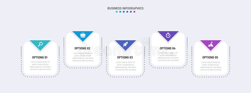 Horizontal Progress Bar Featuring 5 Arrow-shaped Elements, Symbolizing ...