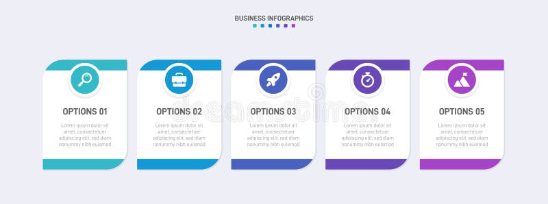 Horizontal Progress Bar Featuring 5 Arrow-shaped Elements, Symbolizing ...
