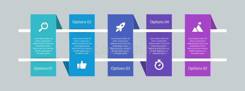 Horizontal Progress Bar Featuring 5 Arrow-shaped Elements, Symbolizing ...