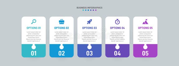 Horizontal Progress Bar Featuring 5 Arrow-shaped Elements, Symbolizing ...