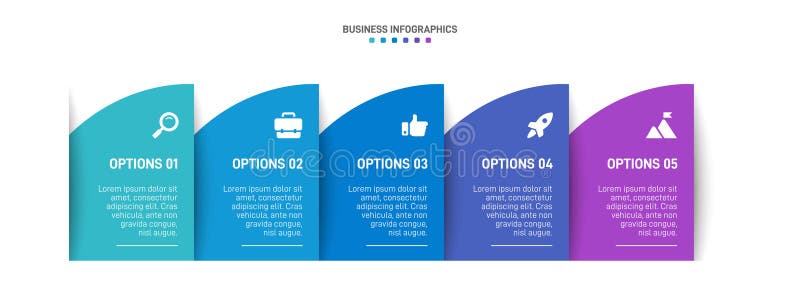 Horizontal Progress Bar Featuring 5 Arrow-shaped Elements, Symbolizing ...