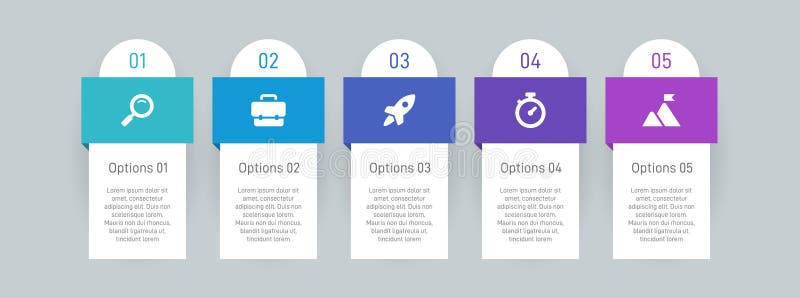 Horizontal Progress Bar Featuring 5 Arrow-shaped Elements, Symbolizing ...