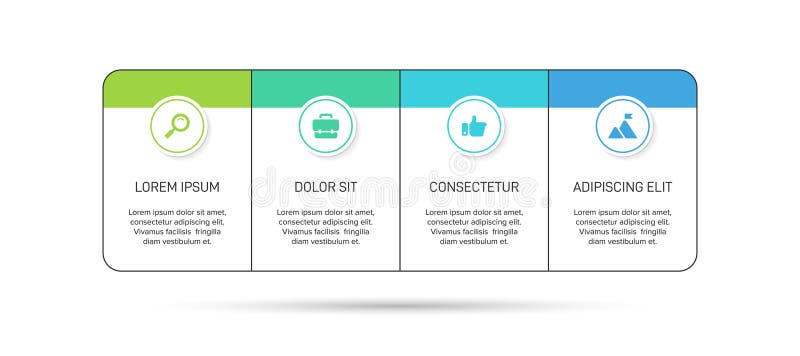 Horizontal Progress Bar Featuring 4 Arrow-shaped Elements, Symbolizing ...