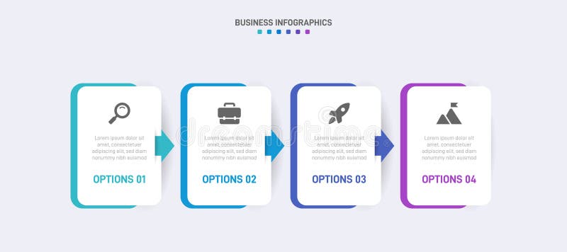 Horizontal Progress Bar Featuring 4 Arrow-shaped Elements, Symbolizing ...
