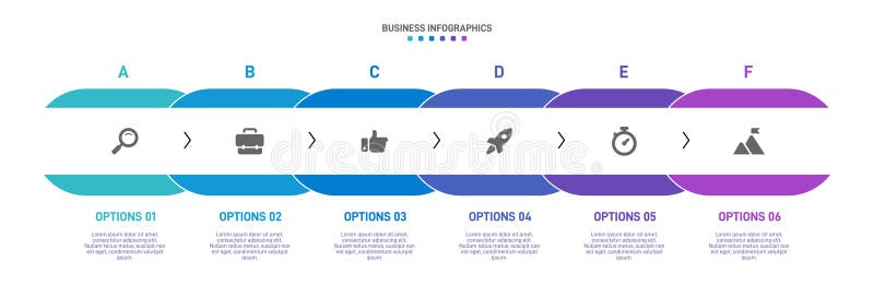 Horizontal Progress Bar Featuring 6 Arrow-shaped Elements, Symbolizing ...
