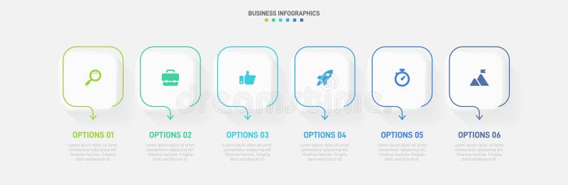 Horizontal Progress Bar Featuring 6 Arrow-shaped Elements, Symbolizing ...