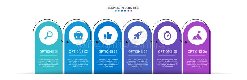Horizontal Progress Bar Featuring 6 Arrow-shaped Elements, Symbolizing ...
