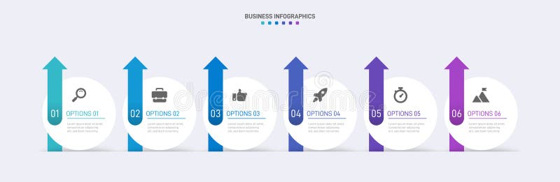 Horizontal Progress Bar Featuring 6 Arrow-shaped Elements, Symbolizing ...