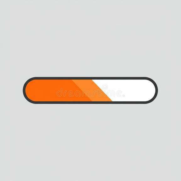 A Horizontal Progress Bar with Rounded Ends. the Bar is Partially ...