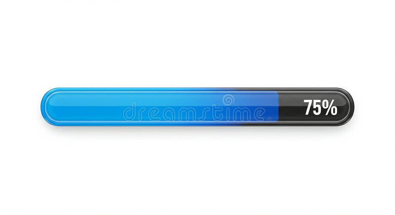 Horizontal Progress Bar with a Rounded Shape, Predominantly Blue ...