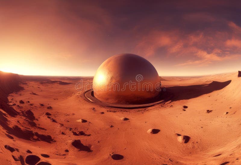 Horizontal Projection Mars Sunset Sunny Equirectangular 3d Environment ...