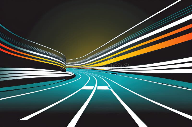 Horizontal Racing Track Lines with Numbers in the Stadium for Race ...