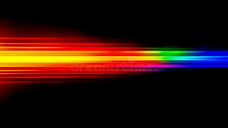 Horizontal Rainbow Lines Creating Spectrum on Black Background Stock ...