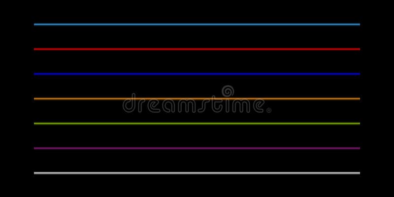 Horizontal Rainbow Neon Lights on Black Stock Illustration ...