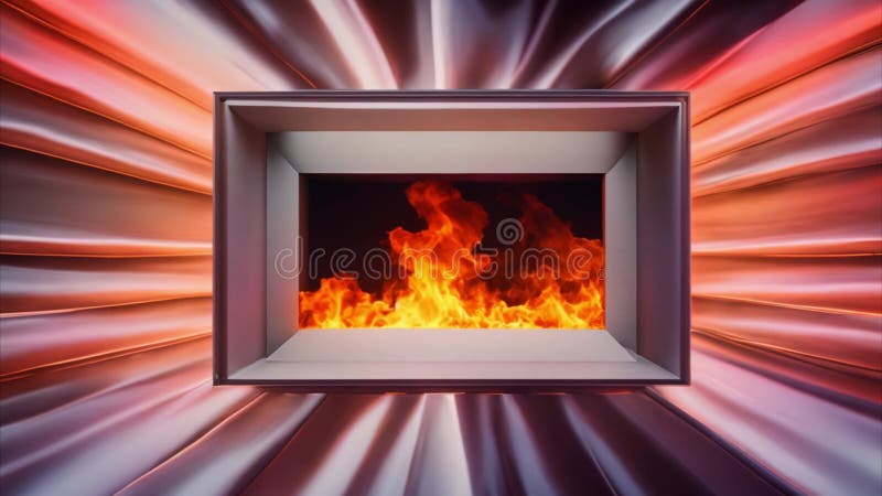 Horizontal Rectangle on the Frame with Rays Around the Middle Flames of ...