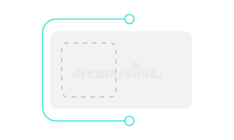 Horizontal Rectangle Shape with Mint Line Vector Design Element Stock ...
