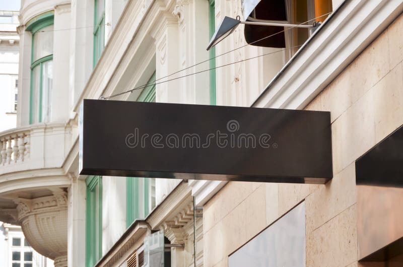 Horizontal Rectangle Signage Mockup Stock Image - Image of rectangle ...