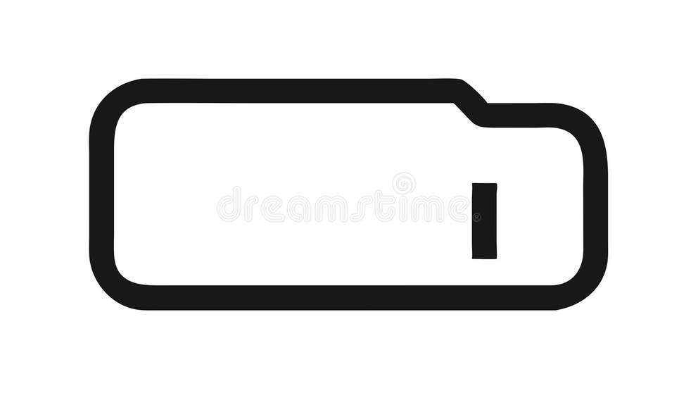 Horizontal Rectangle with Vertical Line Outline Icon for Element ...
