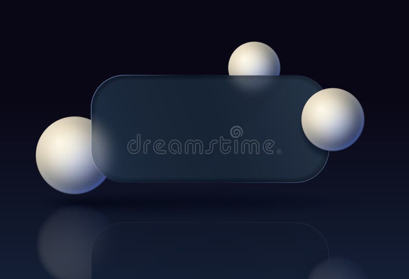 Horizontal Rectangular Banner with Glass Transparent Overlay Effect ...