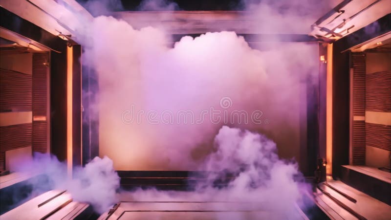 Horizontal Rectangular 3D Frame Around Dry Ice Smoke Stock Footage ...