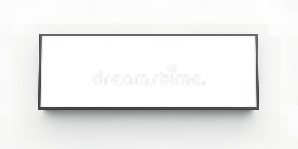 A Horizontal Rectangular Frame with a Black Border Hanging on a White ...