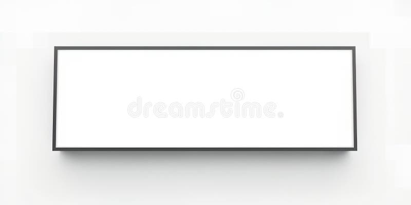 A Horizontal Rectangular Frame with a Black Border Hanging on a White ...