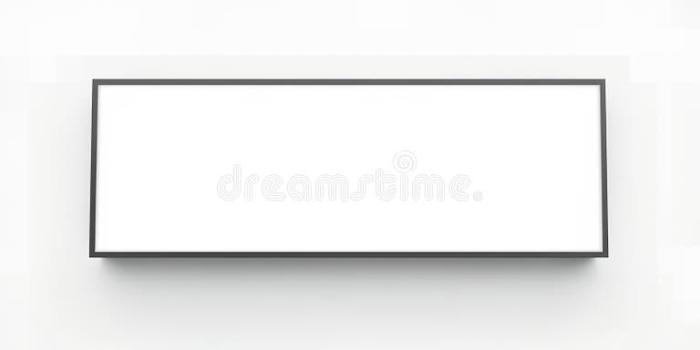 A Horizontal Rectangular Frame with a Black Border Hanging on a White ...