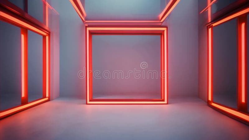 Horizontal, Rectangular Frame Around a Luminous, Square, Red Frame ...