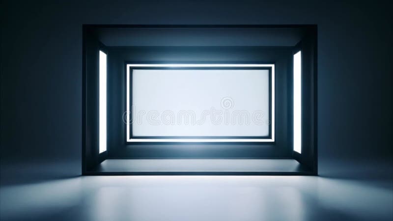Horizontal Rectangular Frame Light Dimming Effect Glowing Bright Frame ...