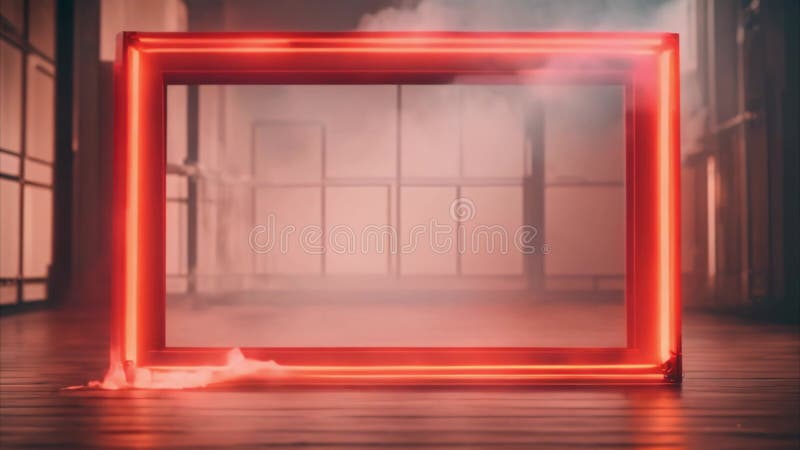 Horizontal, Rectangular Frame Around Slowly Appearing Flames of Fire ...