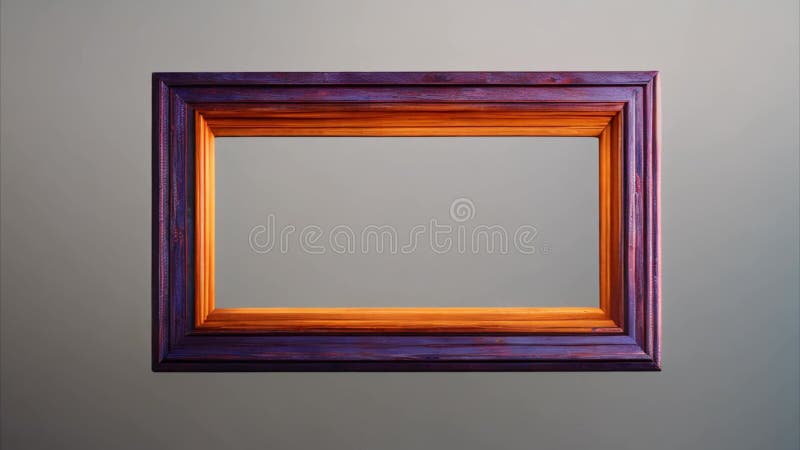 Horizontal Rectangular Frame Orange and Purple Wooden Frame from a ...