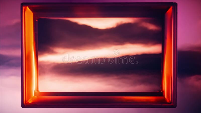 Horizontal, Rectangular Frame Reflecting the Rays of the Setting Sun in ...