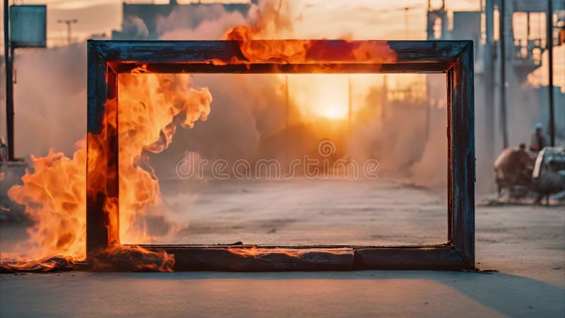 Horizontal Rectangular Frame Standing Against the Backdrop of the ...