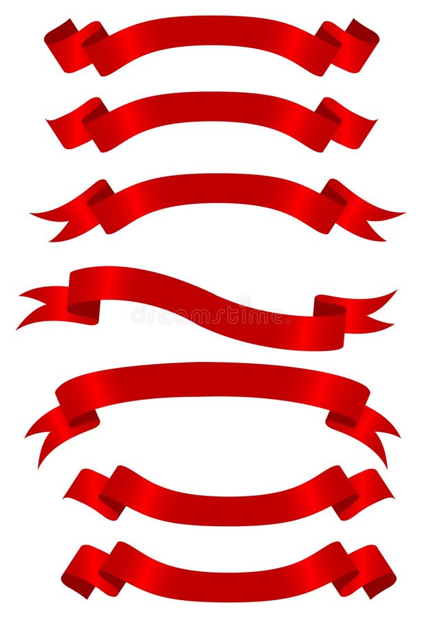 Horizontal red banners stock vector. Illustration of scroll - 13559684