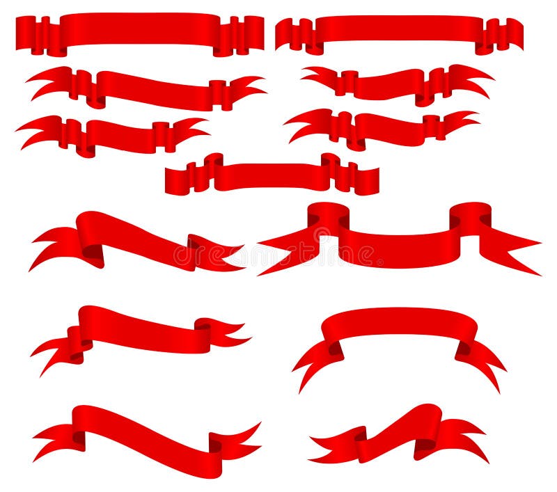 Horizontal red banners stock vector. Illustration of ribbon - 16468927