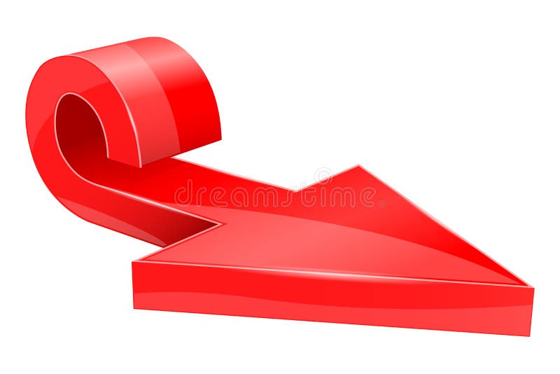Horizontal red 3d arrow stock vector. Illustration of point - 157107218