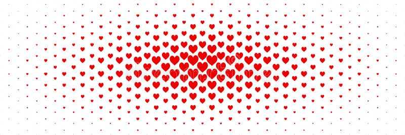 Horizontal Red Heart Spreading from Center Design for Pattern and ...