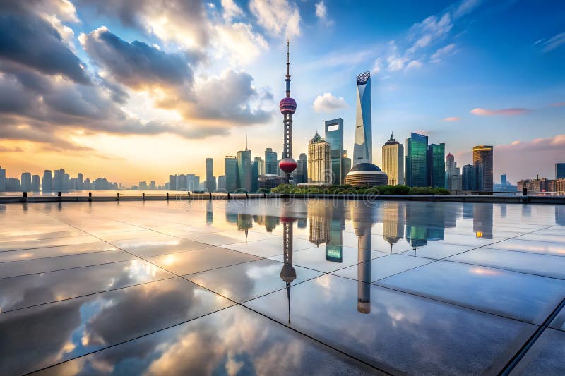 Horizontal Reflection Bund Backdrop Outdoor Floor Stock Illustration ...